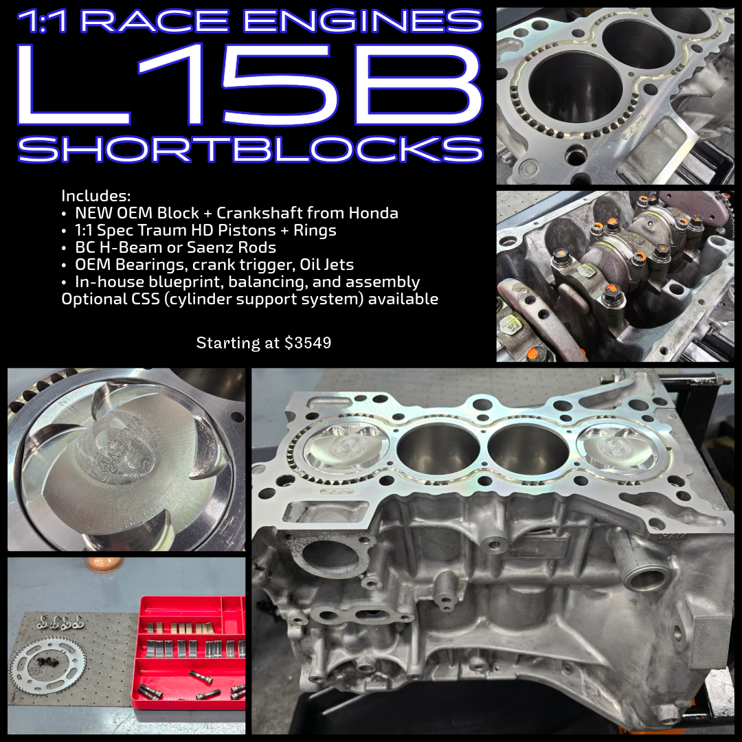 1:1 Race Engines - L15B7 Shortblocks – 1to1tuning
